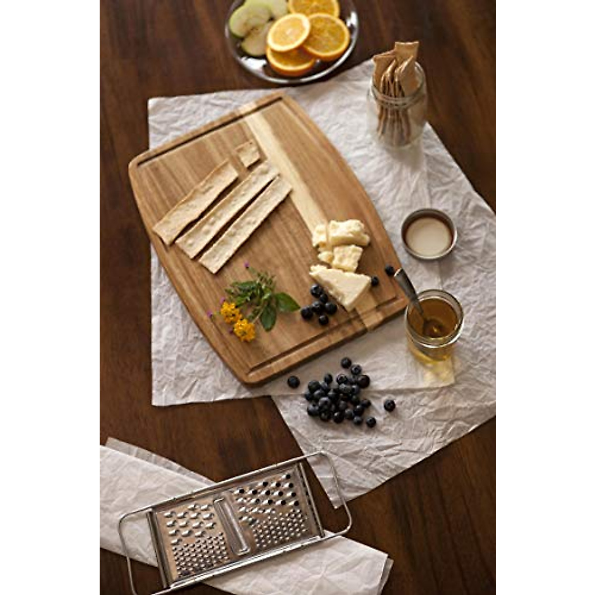 TOSCANA - a Picnic Time brand Ovale Acacia Cutting Board, Cheese Boards Charcuterie Boards, Wood Serving Platter, (Acacia Wood)