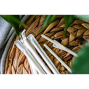 PHA STRAWS - | 100% Plastic Free | Individually Wrapped Biodegradable 8.2" Straws by Ecoware. Marine Biodegradable, Home Compostable, Ocean-friendly, Best Alternative to Paper & Plastic Straws. (5000)