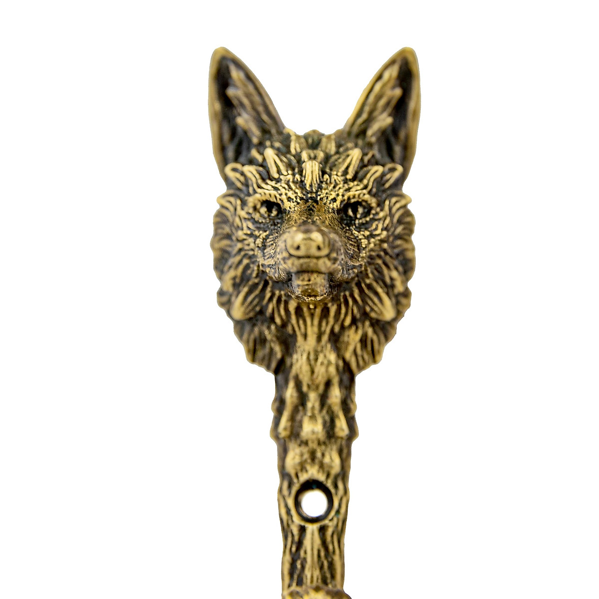 Solid Brass Fox Hook – Large Size, Handcrafted with Exquisite Fox Head Shape and Functional Tail.