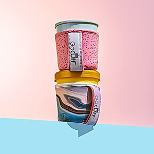 Go Cuff Ice Cream Coozie Pint Cuff Reusable Antislip Neoprene Insulator Pint Sized Ice Cream Pint Cozy Sleeve with Handle Compatible For Haagen-Dazs, Ben & Jerry's, Halo Top and more (Lumberjack Red)