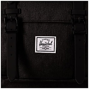 Herschel Little America Laptop Backpack, Black Crosshatch/Black Rubber, Mid-Volume 17.0L