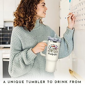 Teacher Gifts for Women - Gifts for Teachers Women, Teacher Appreciation Gifts - Teacher Gift Ideas - Teacher Retirement Birthday Gifts, Teacher Valentines Gifts - Gift for Teacher - 40 Oz Tumbler