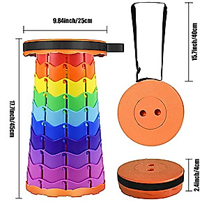 Yuekidou Retractable Folding Stool, Upgraded Collapsible Telescoping Stools, Portable Foldable Chair Seat for Camping Fishing Hiking Gardening BBQ