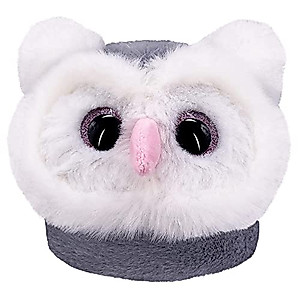 Dream Bridge Boys Girls Kids Plush Slippers Unicorn Dinosaur Puppy Shoes Unisex Fluffy Warm Plush Fleece Cute Slip on Daycare House Bedroom Non Slip Shoes Grey Owl 4.5-5 Big Kid