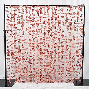 Efavormart 6 ft x 6 ft Flower Garland Backdrop Curtain for Wedding Birthday Party Banquet Event Decoration - Rose Gold