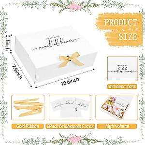 WLUSEAXI 8Pack Bridesmaid Proposal Box with Bridesmaid Cards, Bridesmaid Boxes with Ribbon, Maid Matron of Honor Proposal Box, White Boxes for Bridesmaid Proposal, Bridesmaid Proposal Gifts