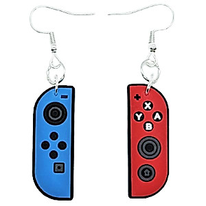 Game Controller Earrings Hypoallergenic Silver Plated Fishhooks Yazzle Dazzle 70s 80s 90s Arcade Video Game Player Joystick Quarter Token