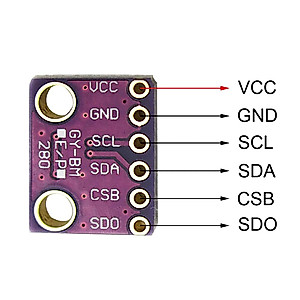 BME280 3.3V Barometric Pressure Sensor Atmospheric Temperature Humidity Sensor Module I2C SPI Breakout Board for Arduino Weather Navigation GPS Monitor (Pack of 2)