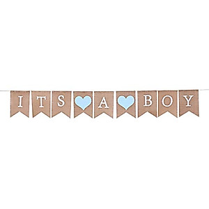Burlap Banner for Baby Boy Shower - Baby Boy Shower Decorations,Its A Boy Burlap Banner,Best Boys Birthday Party Supplies (Its A Boy Burlap Banner)