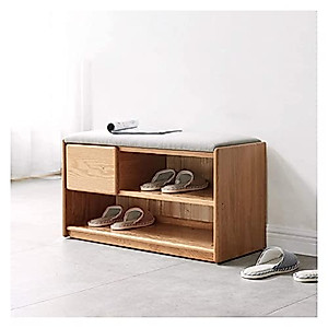 ALDEPO Shoe Cabinet Shoe Cabinet Bench Double Layer of Large Capacity and Simple Stool for Changing Shoes Shoe Cabinet with Sponge Cushion Ottoman Shelf Storage Drawer