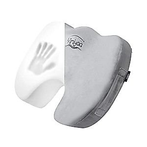 Yimiyaa Seat Cushion Non-Slip Memory Foam Coccyx Protect Cushion for Office Chair Car Seat Cushion,Tailbone Pain Sciatica Back Pain Relief (Gray)