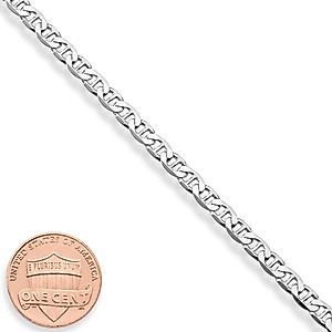 Miabella 925 Sterling Silver Italian 3mm, 4mm Solid Diamond-Cut Mariner Link Chain Anklet Ankle Bracelet for Women, Made in Italy (Width 4mm, Length 10 Inches)