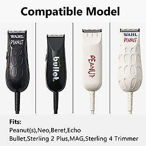 Professional Peanut Clipper Guards - 4-Piece Clipper Guides For Wahl Peanut, Trimmer Cutting Guides Set - Competible with Peanut Blade, White