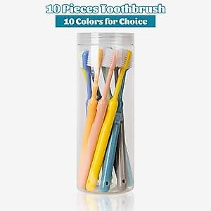 Ancwzoz Toothbrushes 10 Packs Soft Travel Toothbrush Bulk for Adults
