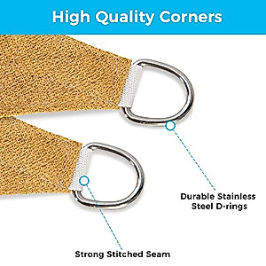 LAUREL CANYON 6' x 10' Sun Shade Sail Rectangle UV Bloack Patio Canopy for Outdoor Lawn Garden, Yellow Color