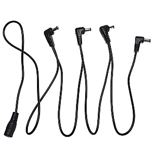 GOSONO Daisy Chain 1 to 3/4/5 Ways Guitar Effects Pedal Power Supply Cable for 9V DC Adapter Plug (1 to 4 Ways)