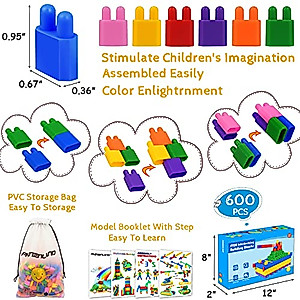 FUBAODA Kids 600pcs Set Building Blocks Construction Toy - Learning Playset STEM Toy Set Educational Kit Child Branin Development Preschool Kindergarten Toy