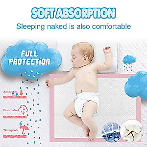 Baby Disposable Changing Pad, 30 Pack, 24×18in, Pet Training and Puppy Pads Pee Pads Portable Diaper Changing Table Pad,Breathable Waterproof Incontinence Pads Underpad（Pink）