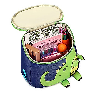 Bluboon Toddlers Backpack for Girls Cute Preschool Backpack 3D Schoolbag Toddler Bookbag for Kids (Dinosaur Green)