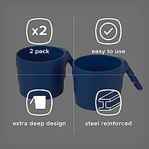 Diono XL Car Seat Cup Holders for Radian and Everett Car Seats, Pack of 2 Cup Holders, Blue Sky