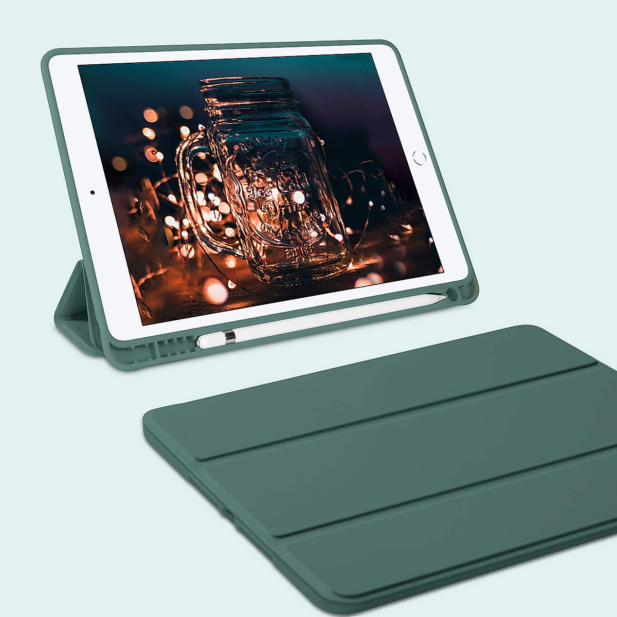 BENTOBEN Case for iPad Air 10.5" (3rd Gen) 2019 / iPad Pro 10.5" 2017 with Pencil Holder, Premium Protective Tablet Case Slim Soft TPU Back Smart Cover Auto Sleep/Wake for Apple iPad Air 3, Dark Green