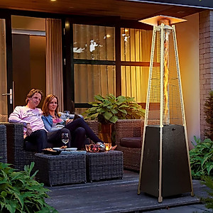 Incbruce Outdoor Heater Standing Patio Heater, 41000 BTU Stainless Steel Propane Patio Heater, Portable Propane Heater with Wheels for Patio and Garden (Matte Gold)