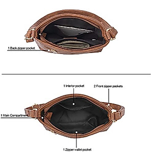 CLUCI Crossbody Purses for Women, Medium Size Zipper Pocket Adjustable Strap, Soft Leather Women's Shoulder Handbags