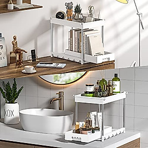 coorack Under Sink Organizers and Storage, 2-Tier Pull Out Cabinet Organizer Kitchen Drawer Organizer, Bathroom Organizer Under Cabinet Organizer Kitchen Shelf with Sliding Storage Drawer