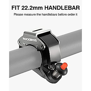 ROCKBROS Bike Bells Hidden MTB Bells Bicycle Bells for 22.2mm Handlebars, More Than 100dB, Clear & Long Sound Ringer, Mountain Bike, Scooter, Youth Bike