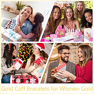 YANCHUN Gold Cuff Bracelets for Women Bangle Bracelet Chunky Gold Bracelet Non Tarnish 14K Gold Bracelets Trendy Jewelry Gifts