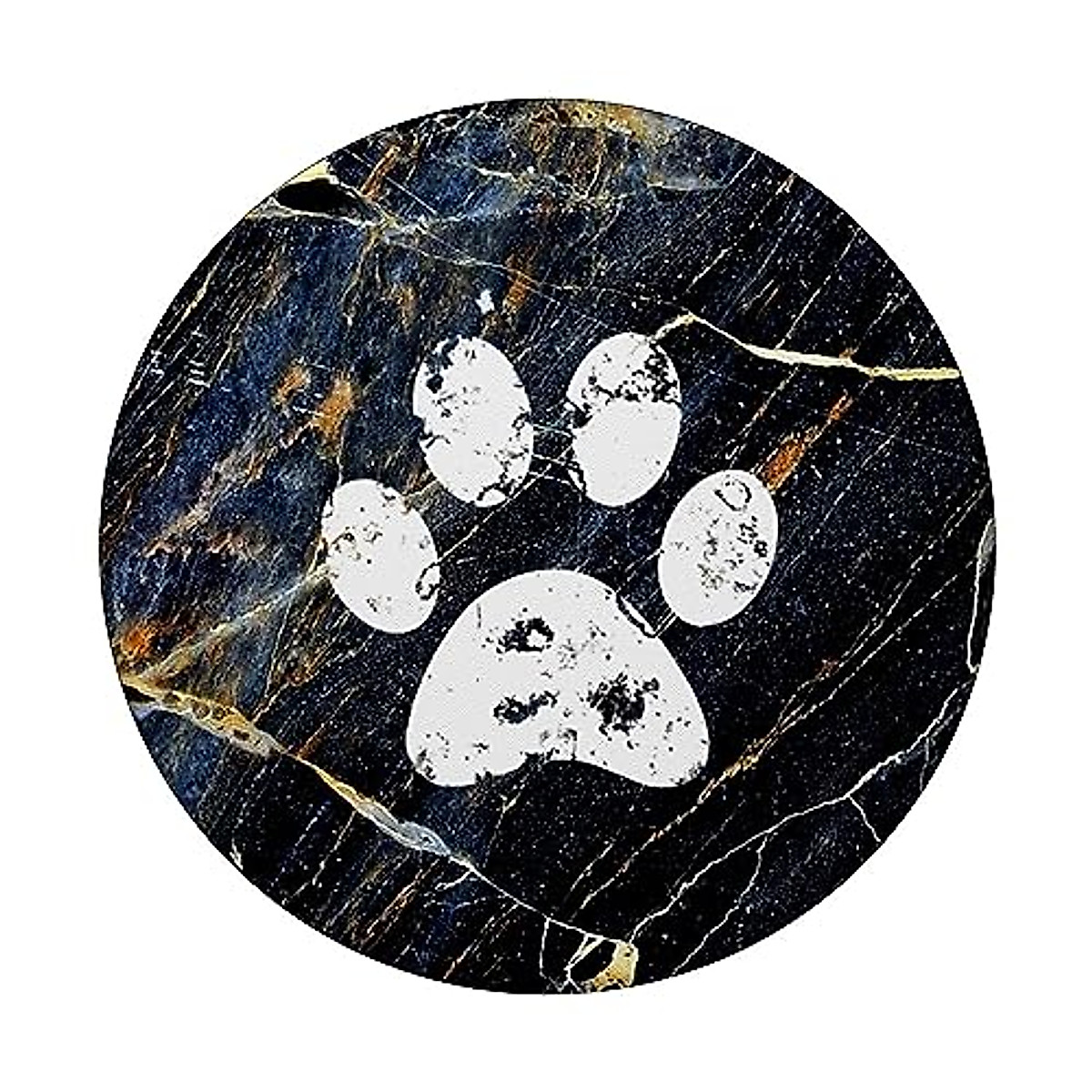 White Dog Paw Print Black PopSockets Standard PopGrip