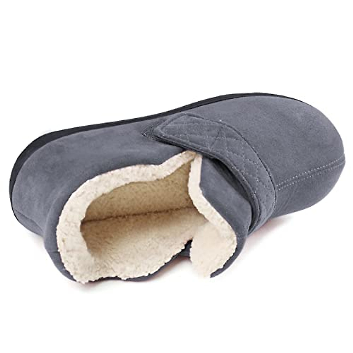 Zizor Women's Ivy Adjustable House Shoes Indoor Outdoor (Dark Grey, Size 7)