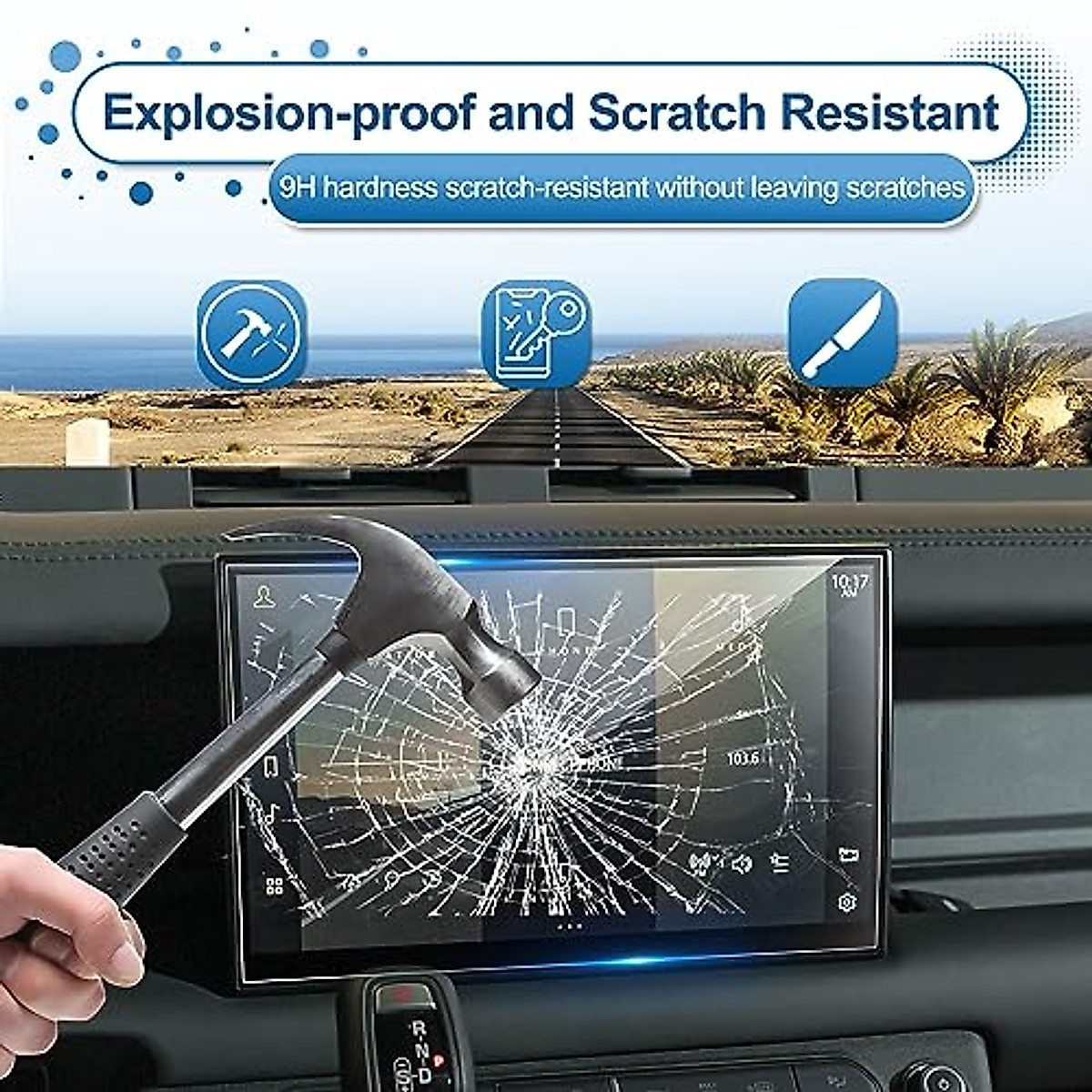 Coleya 2023 2024 Defender Screen Protector for L and Rover Defender 11.4-inch Touch Screen Pivi Pro Infotainment Display 9H Tempered Glass 2023 2024 Defender HD Transparent Protective Film