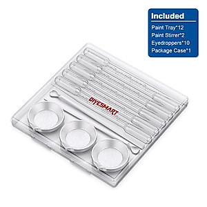 DIYESMART 12pcs Paint Tray, 2pcs Paint Stirrer and 10pcs 3ml Pipette Eyedroppers Suit for Airbrush Painting, DIY Art Craft Painting, Model Painting, Hobby Paint Building Tools, Lightweight…
