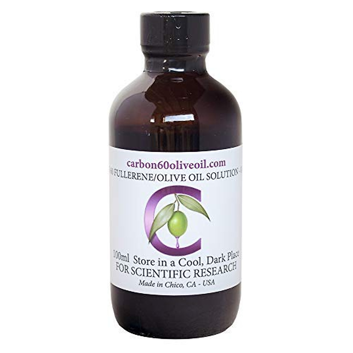 Research Grade Carbon 60 Olive Oil, 100ml bottle