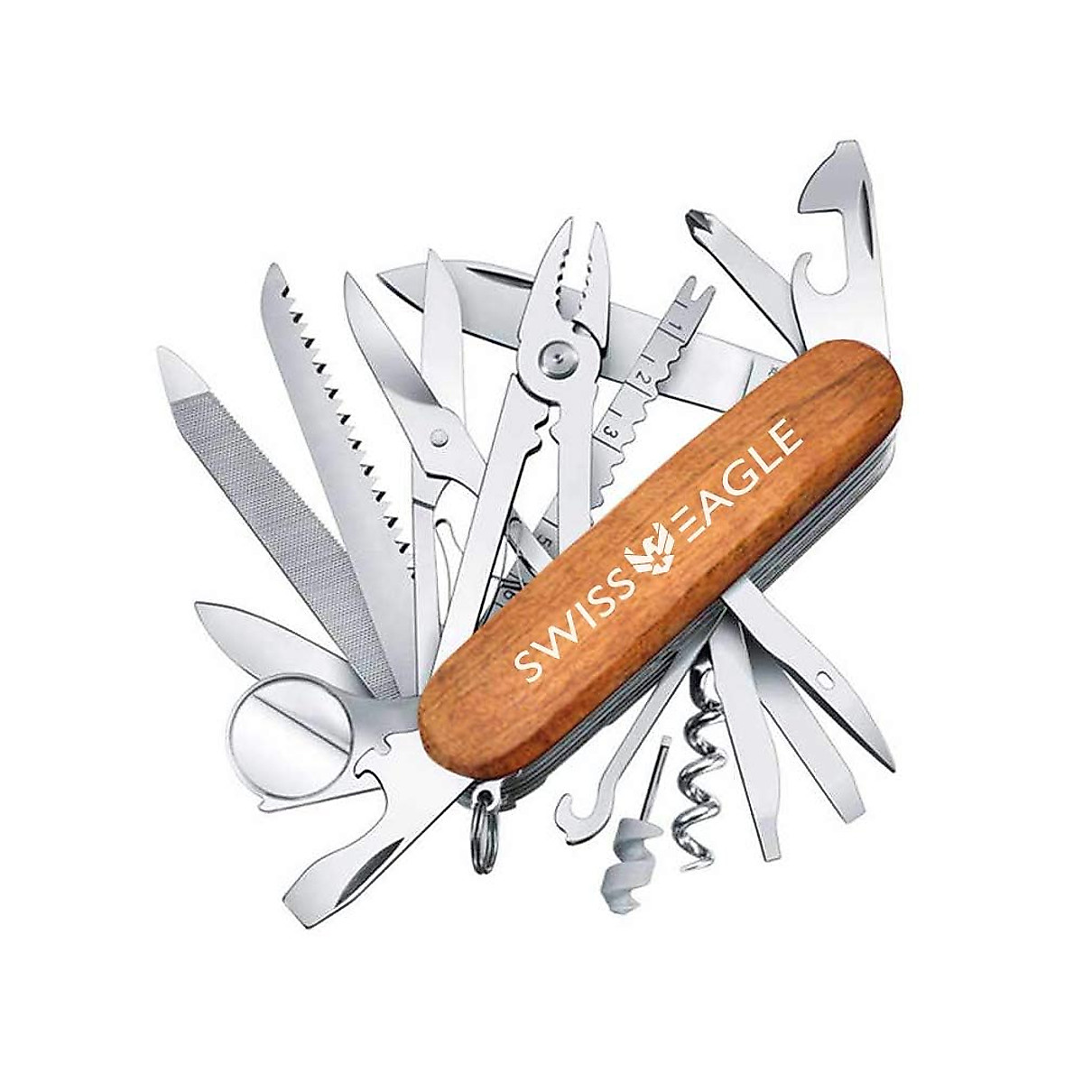 Swiss Eagle Classic Multi-Tool Army Knife - Packs 30 Tools In Your Pocket