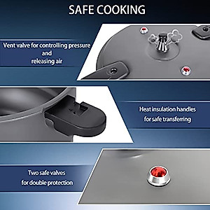 WantJoin Pressure Cooker, Pressure Canner with 8 Quart Hard Anodized, For All Cooktops,Induction Compatible Cookware with Spring Valve Safeguard Devices