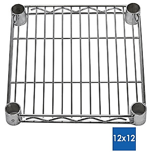 Shelving Inc. 12" d x 12" w x 96" h Chrome Wire Shelving with 4 Tier Shelves, Weight Capacity 800lbs Per Shelf
