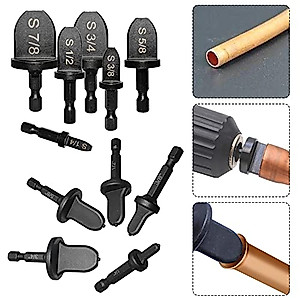 Copper Swaging Tool HVAC Drill, 11 Pcs HVAC Pipe Expander Tool Air Conditioner Manual Copper Pipe Swage Expander Drill Bit with 1/4'' 3/8'' 1/2'' 5/8'' 3/4'' 7/8'' Bits