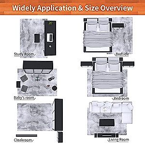 Aternoon Area Rug 5x7, Super Soft Fluffy Shaggy Rugs Floor Carpet for Living Room, Children Bedroom, Nursery Play Room, Home Decor, 5.3 x 7.5 Feet, Dark Grey