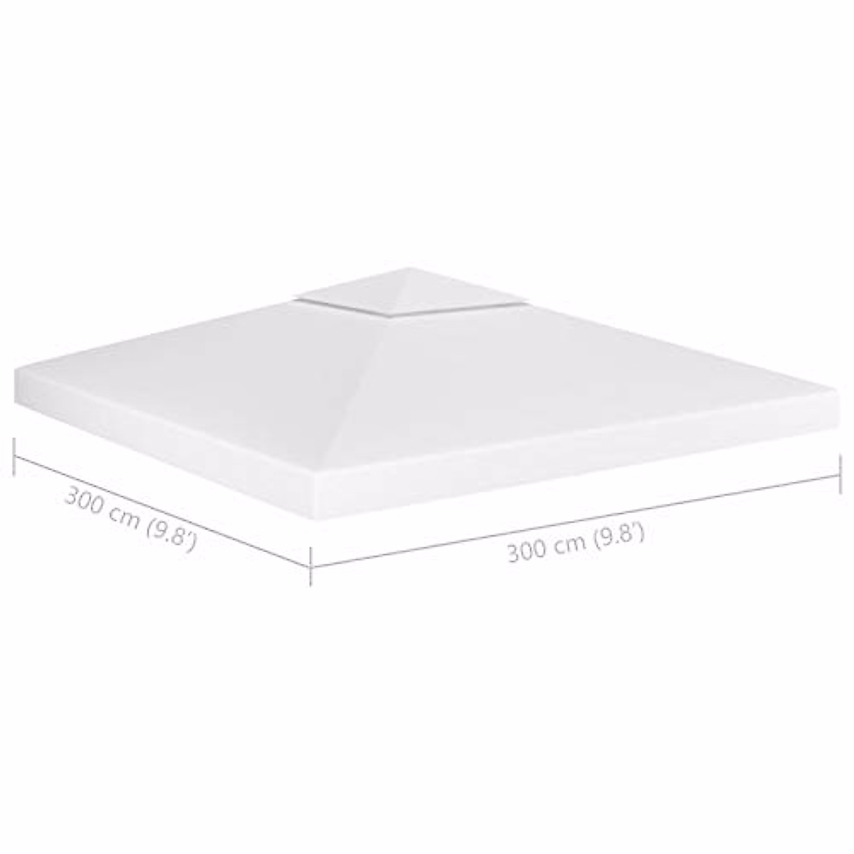 Tidyard 2-Tier Gazebo Top Cover Garden Canopy Replacement Cover with PVC Coating Sun Shade Shelter White for Party, Wedding Tent, BBQ, Camping, Pavilion Cater Tent 9.8ft x 9.8ft (L x W)