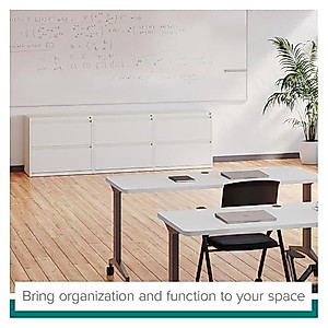 Hirsh 30" W Modern Metal Lateral File Cabinet with 2 Drawers & Secure Lock, Powder Coat, for Home/Office, in White Finish