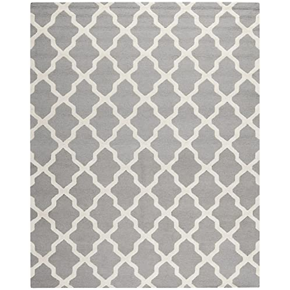 SAFAVIEH Cambridge Collection 8' x 10' Silver / Ivory CAM121D Handmade Trellis Premium Wool Area Rug