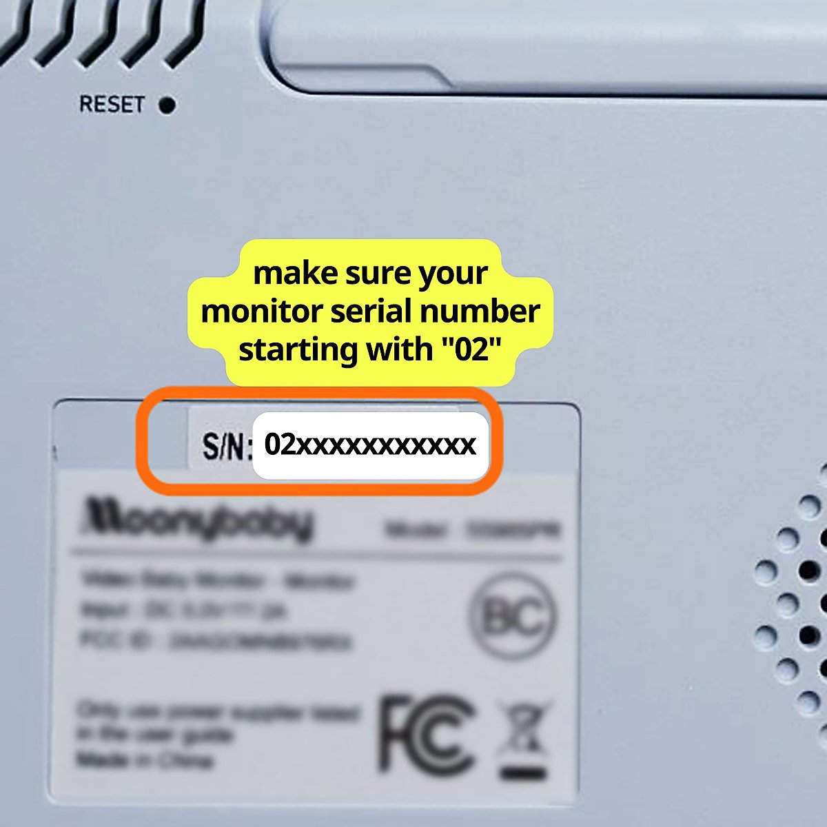 Moonybaby Trust 30 Add-on Camera, Only for Handheld Monitor's S/N Number Start with 02, 04, 933 or 935