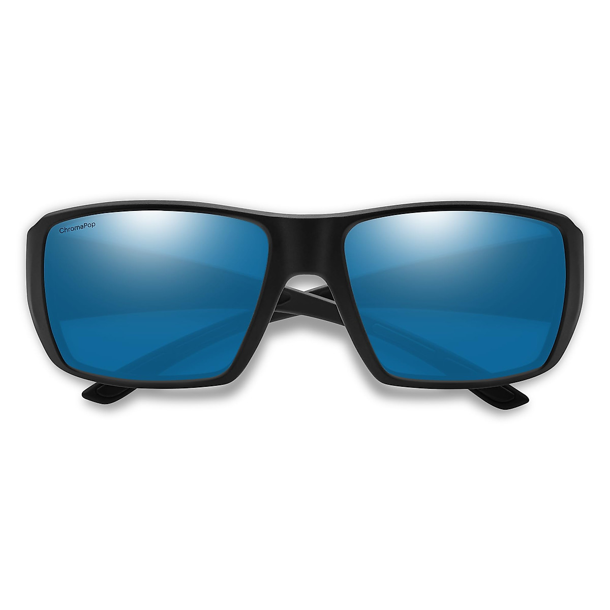 SMITH Guide’s Choice Sunglasses – Performance Sports Active Sunglasses for Biking, Running, Fishing & More – For Men & Women – Matte Black + Blue ChromaPop Polarized Mirror Lenses