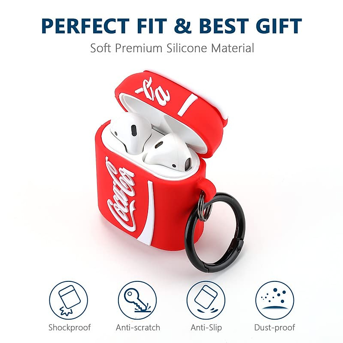 CULIPPA for AirPods 2 Case Cover for Airpods 2nd Generation Silicone Protective Case Cool Cartoon Skin Portable & Shockproof Design for Women Girls with Keychain for Apple Airpods 2/1 Charging Case