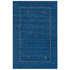 SAFAVIEH Himalaya Collection 8' x 10' Blue HIM583A Handmade Premium Wool Area Rug