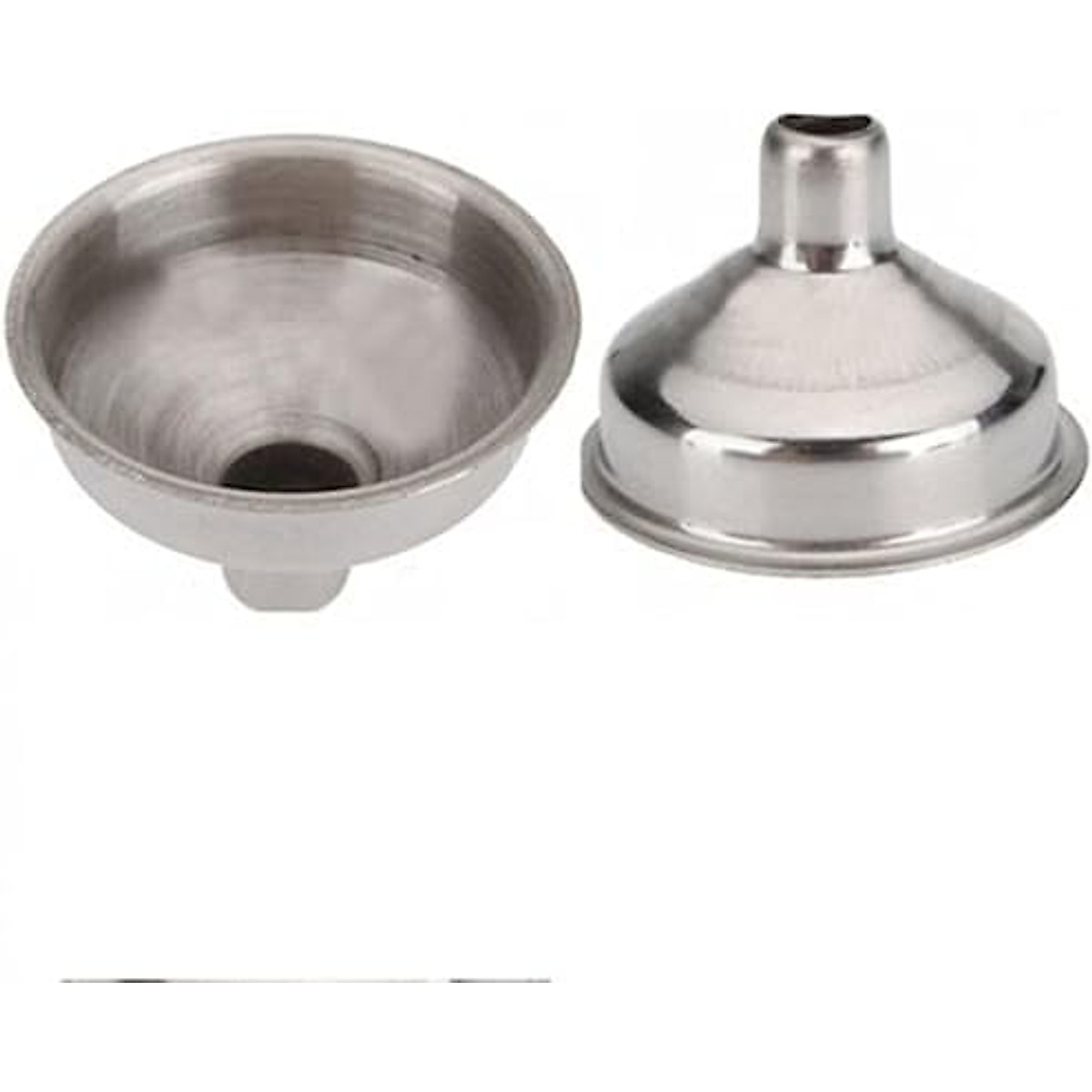 2Pcs Silver Small and Stainless Steel Funnel Suitable for Kinds of Hip Flasks Wine Pot Filler Attractive Design Funnels Specialty Tools and Gadgets 9MM