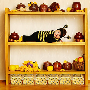 Feifeiya 30 Pcs Bee Candy Boxes with Handles Paper Bee Party Favor Treat Boxes Easy Assemble Bee Gift Bags Bee Party Favor Bags for Birthday Bee Decorations Baby Shower Wedding Kids Bee Party Supplies