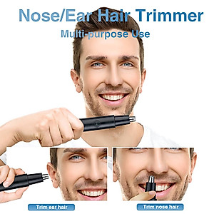 Nose and Hair Trimmer,2023 Professional Painless Nose Hair Removal Clipper for Men and Women,Electric Dual-Edge Stainless Steel Blades Mute Motor Facial Hair Trimmer Easy to Clean